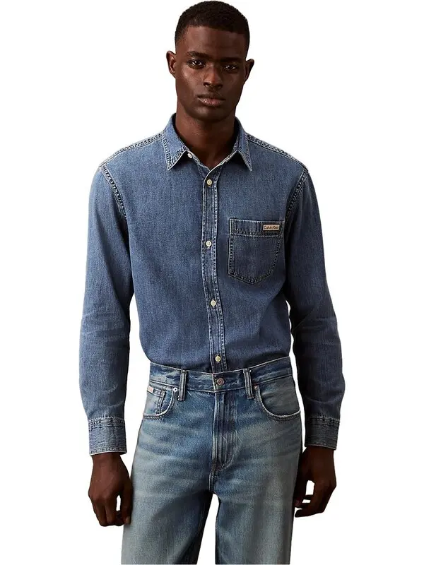 Calvin Klein Classic Denim Button-down Shirt - Vintage Indigo