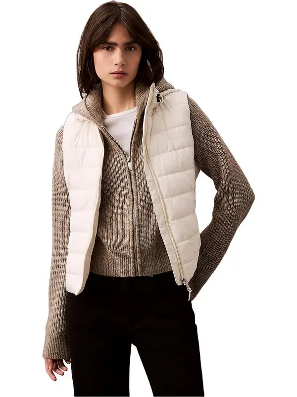Calvin Klein Nylon Puffer Vest - Chalk