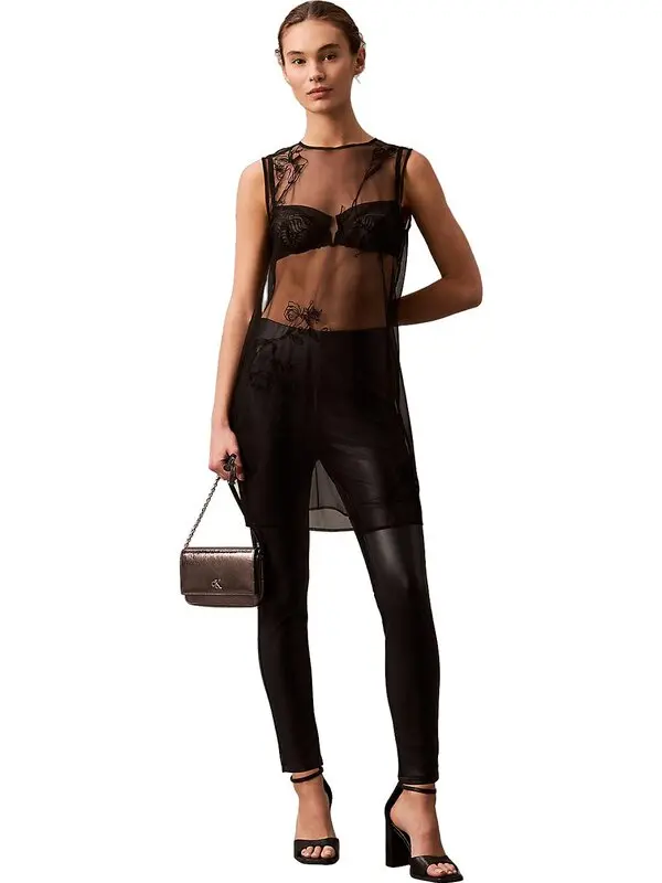 Calvin Klein Faux Leather Leggings - Black Beauty