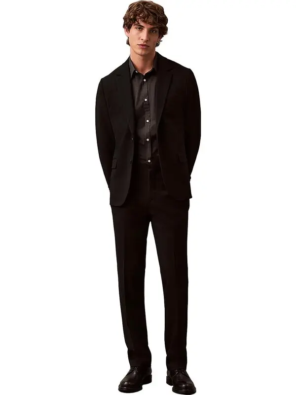 Calvin Klein Slim Wool Gabardine Trouser - Black