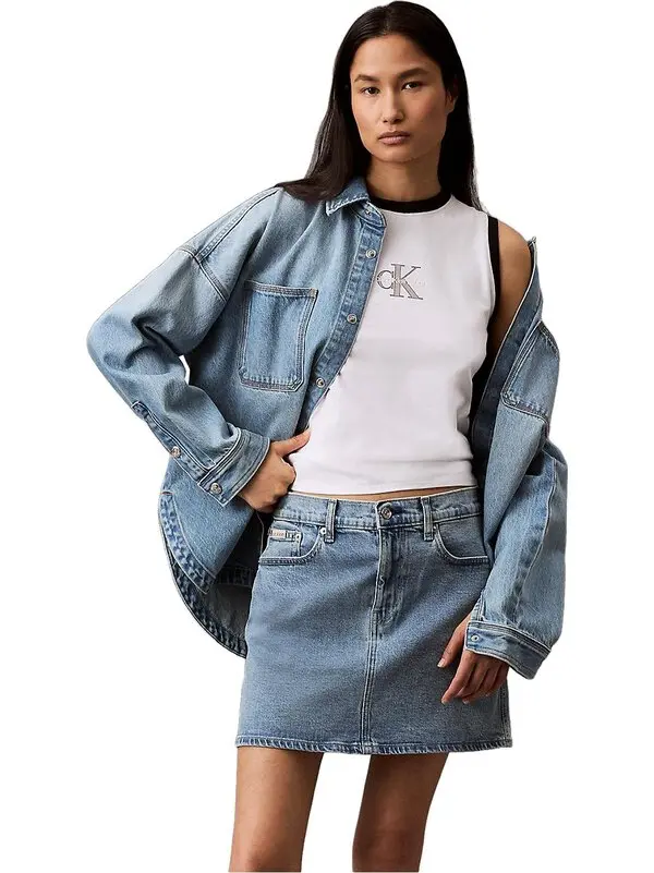 Calvin Klein Denim Mini Skirt - Blue Stone