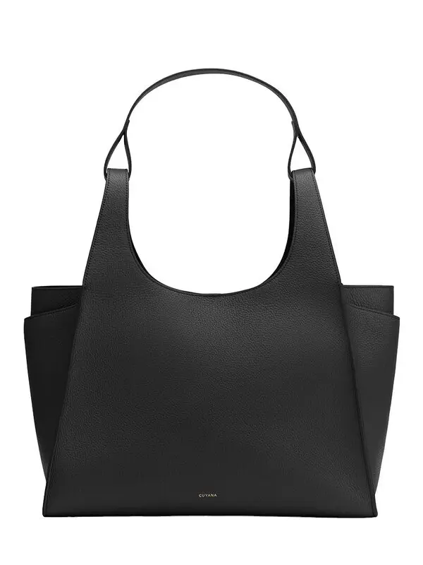 Cuyana Double Loop Satchel Bag - Black