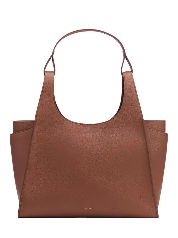 Cuyana Double Loop Satchel Bag - Dark Chestnut