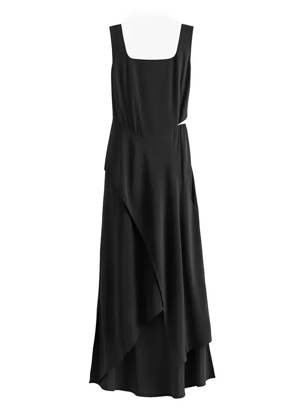 Cuyana Silk Cut Out Maxi Dress - Black