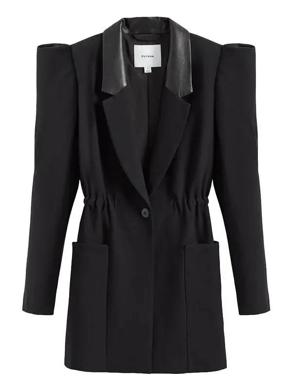 Cuyana Draped Sleeve Blazer - Black