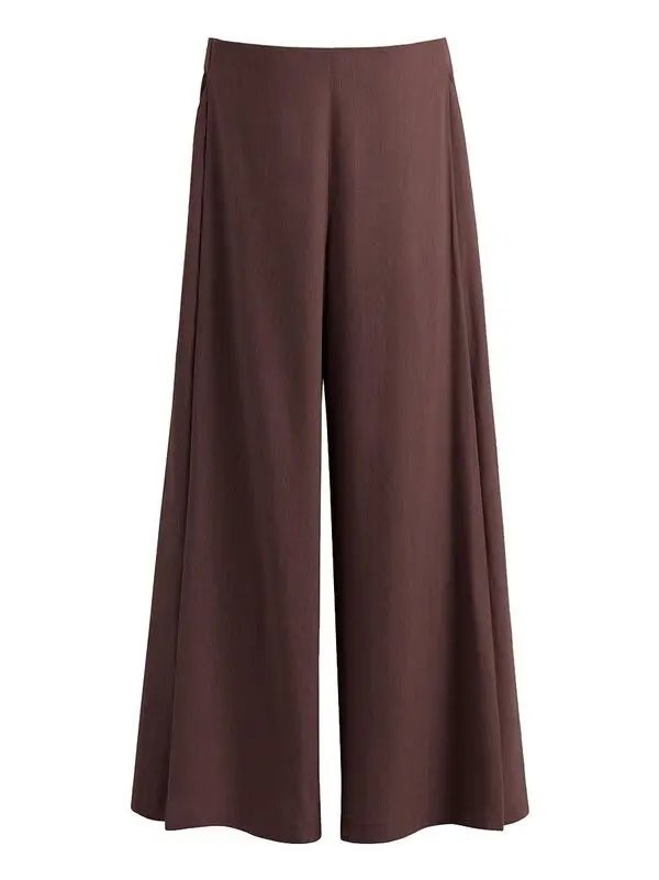 Cuyana Linen Pleated Wide-leg Pants - Coffee