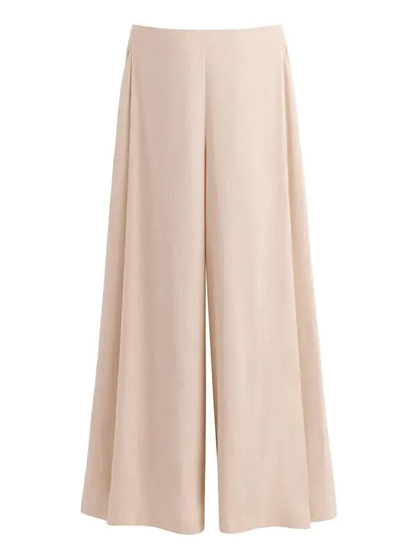 Cuyana Linen Pleated Wide-leg Pants - Sand