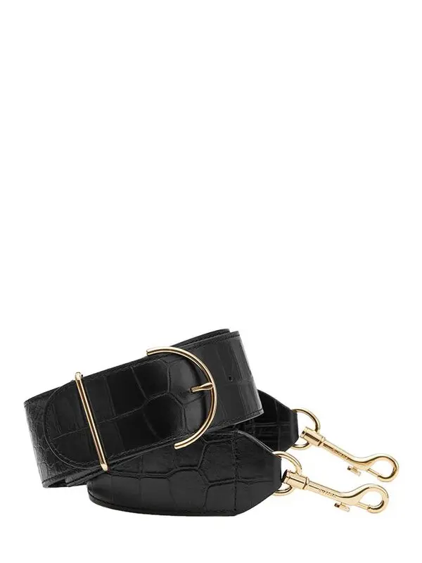 Cuyana Adjustable Leather Luggage Strap - Black