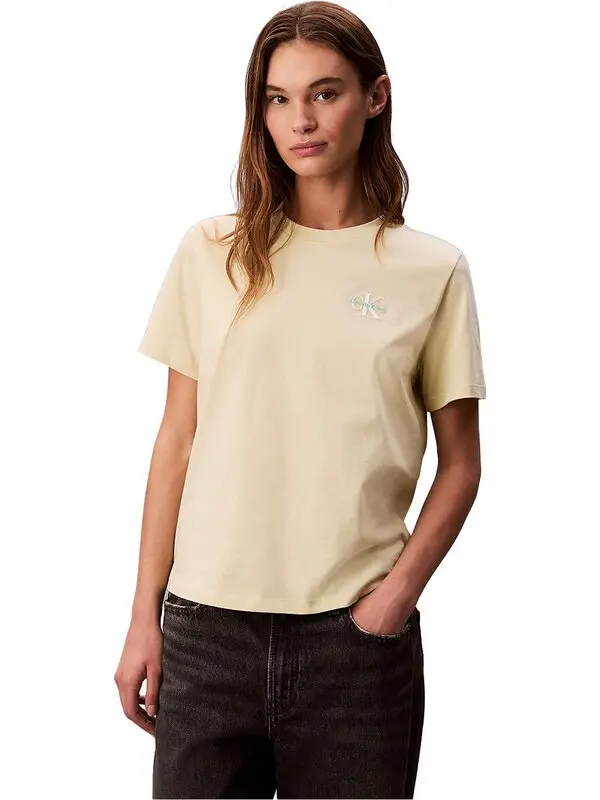 Calvin Klein Classic Contrast Monologo T-shirt - Hay