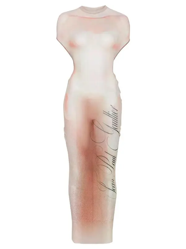 JEAN PAUL GAULTIER Silhouette-print Maxi Dress - Pink