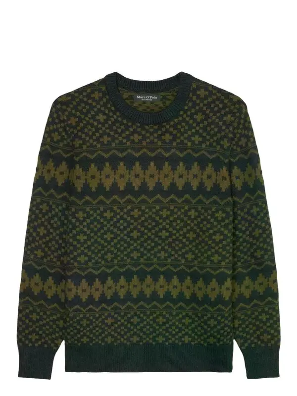 Marc O'polo Patterned Crew-neck Sweater - Blue