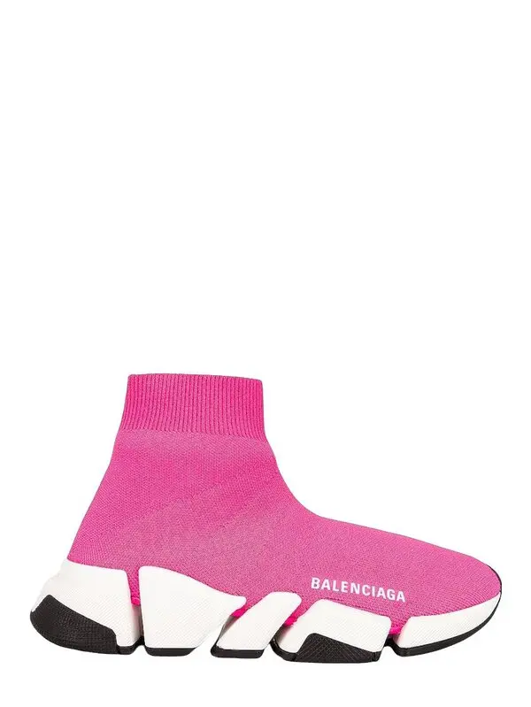 Balenciaga Speed 2.0 Sneakers - Fluorescent Pink/white/black