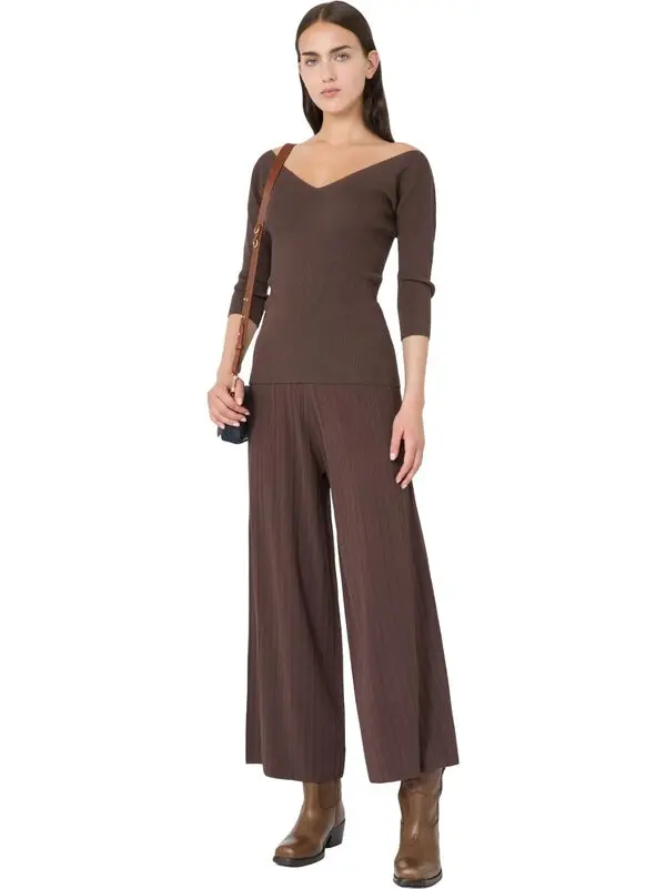 Max Mara Slim-fit Viscose Yarn Sweater - Chocolate