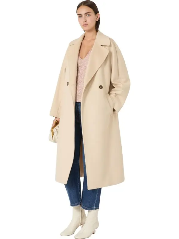 Max Mara Double-breasted Wool Midi Coat - Ivory