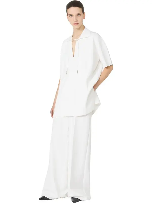 Max Mara Viscose Crêpe Yarn Blouse - White