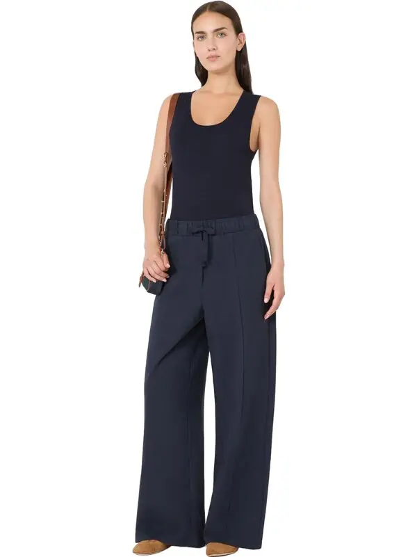Max Mara Milano-knit Jersey Trousers - Navy