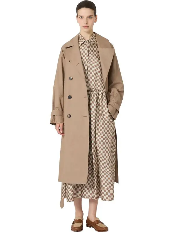 max mara - Long Water-Repellent Cotton Twill Trench Coat