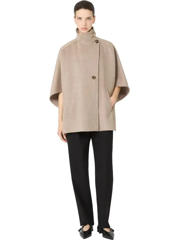 Max Mara Lightweight Cashmere Broadcloth Cape - Beige