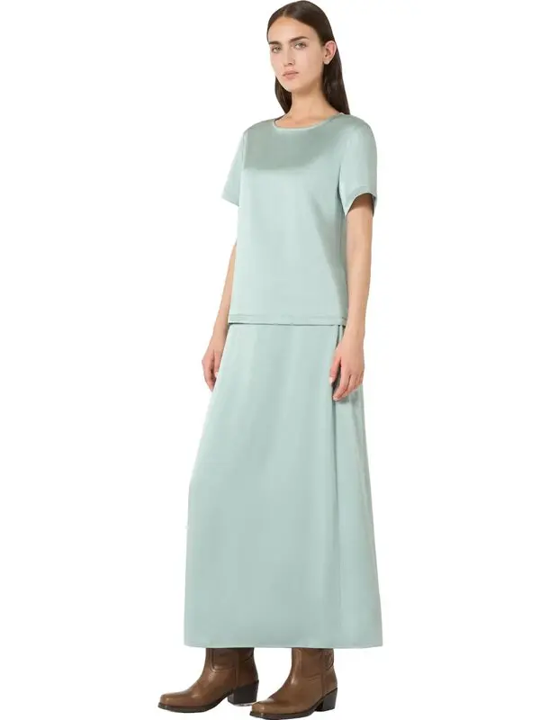 Max Mara Satin And Jersey T-shirt - Jade