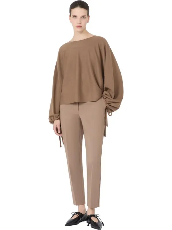 Max Mara Viscose Jersey Trousers - Hazelnut Brown