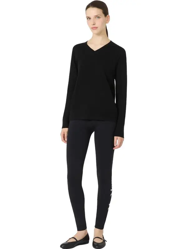 Max Mara Stretch Technical Fabric Leggings - Black