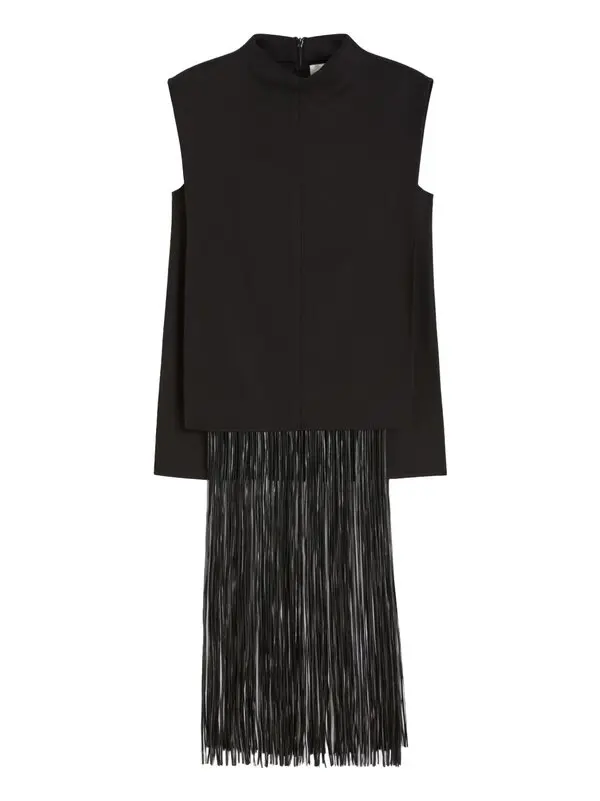 Max Mara Sleeveless Top With Fringe - Black