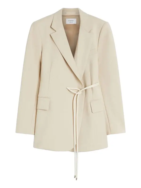 Max Mara Belted Double-breasted Blazer - Beige