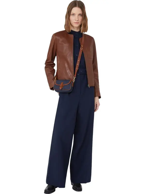 Max Mara Short Nappa Leather Jacket - Tobacco