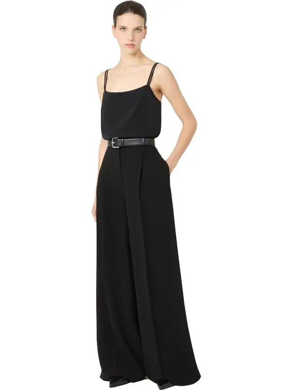 Max Mara Stretch Crêpe De Chine Top - Black