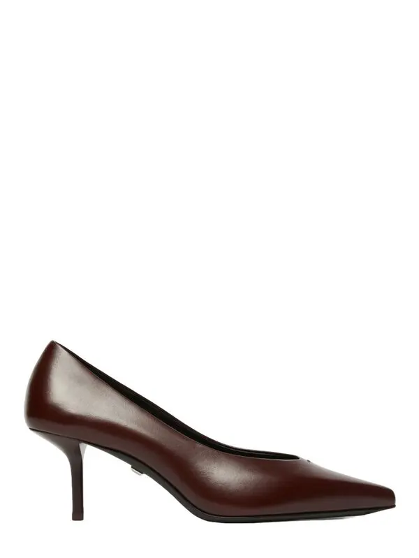 Max Mara Smooth Leather Court Shoes - Bordeaux