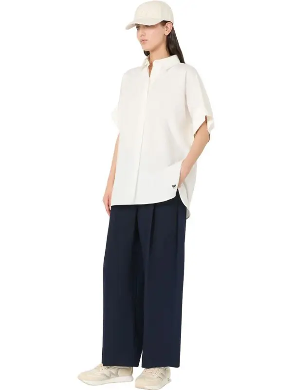 Max Mara Wide-leg Cropped Trousers - Navy