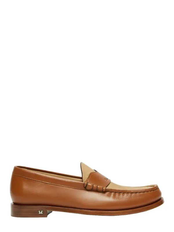 Max Mara Leather Loafers - Amber Brown