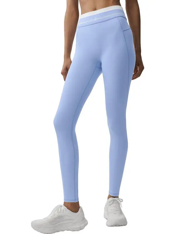 Alo Yoga Airbrush High-waist 7/8 Better Together Legging - Light Provence Blue/white