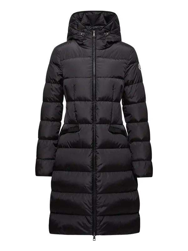 Moncler Avocette Hooded Long Down Jacket - Black