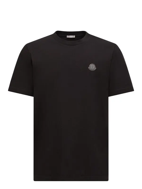 Moncler Logo Patch Cotton T-shirt - Black