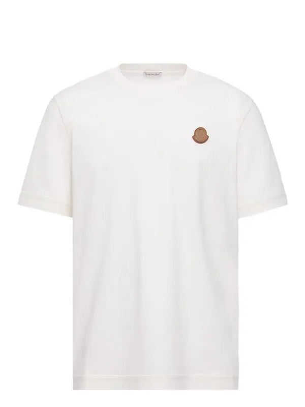 Moncler Logo Patch Cotton T-shirt - White