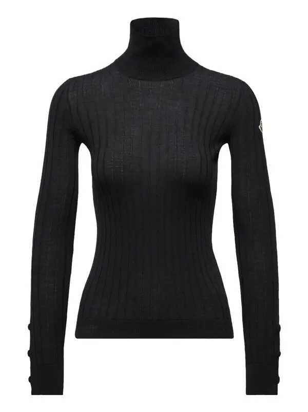 Moncler Wool & Cashmere Turtleneck Sweater - Black