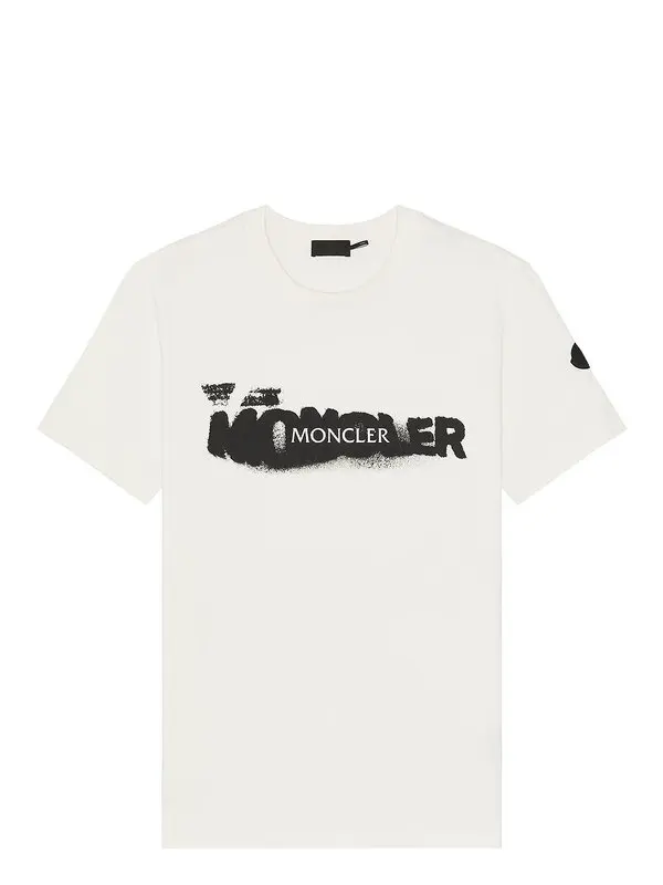 Moncler Short Sleeve Tee In White - Jet Stream