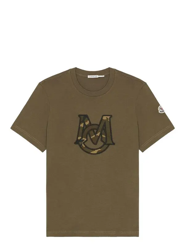 Moncler Short Sleeve Tee In Olive - Kalamata