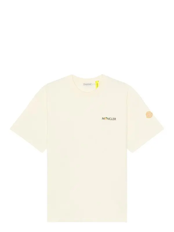 Moncler X Gilga Farm Donald Glover Short Sleeve T-shirt In Cream - Natural