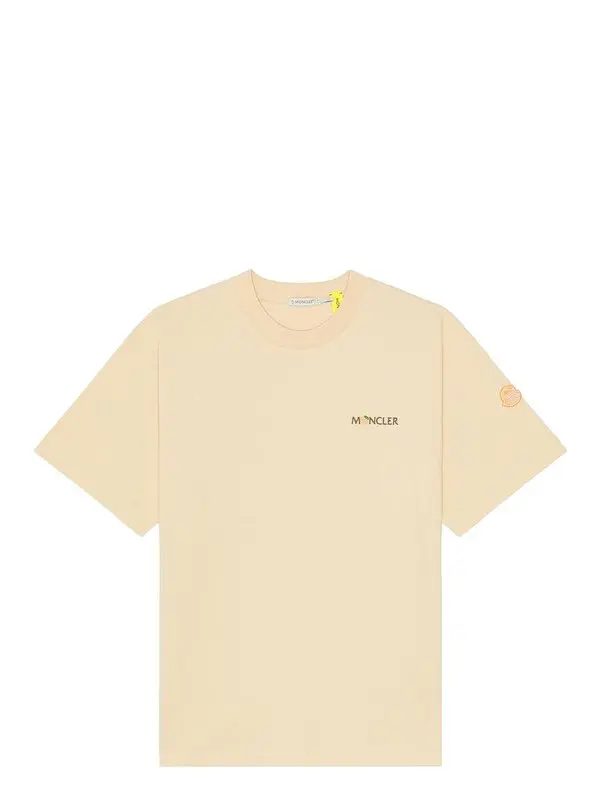 Moncler X Gilga Farm Donald Glover Short Sleeve T-shirt In Cream - Peach