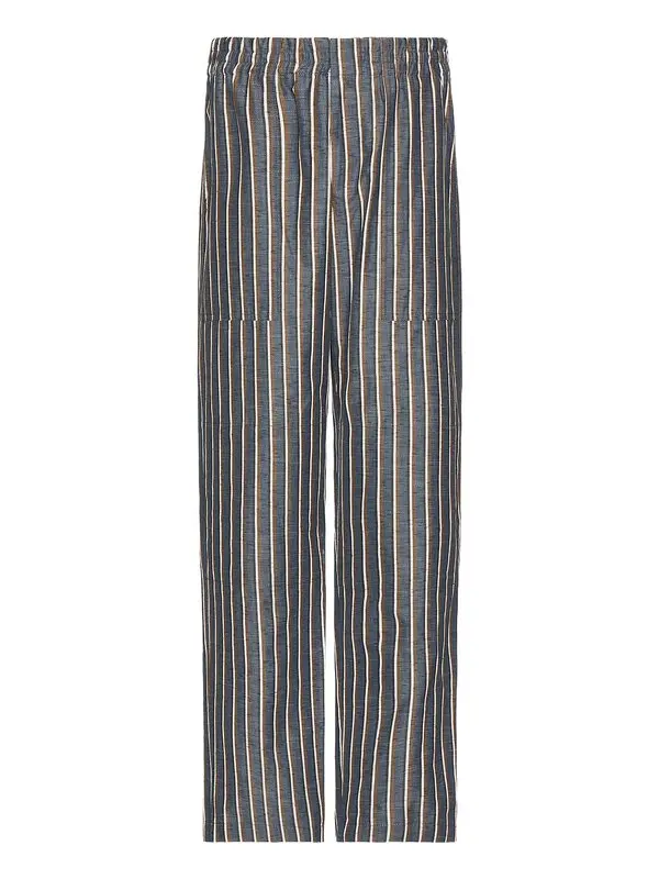 Bottega Veneta Bold Stripe Wide Leg Trousers - Blue  Khaki  & Black