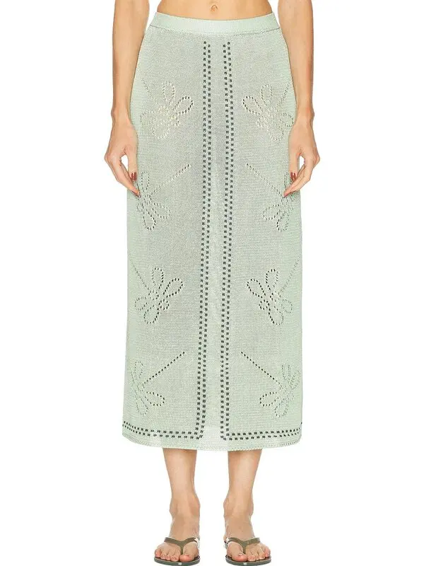 Calle Del Mar Garden Party Knit Skirt - Eucalyptus & Pine