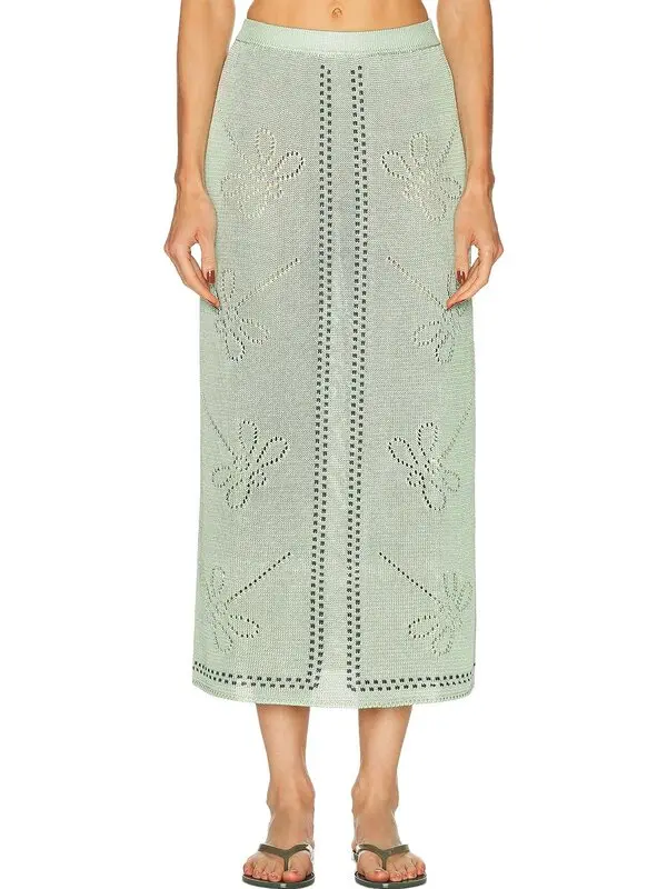Calle Del Mar Garden Party Knit Skirt - Eucalyptus & Pine