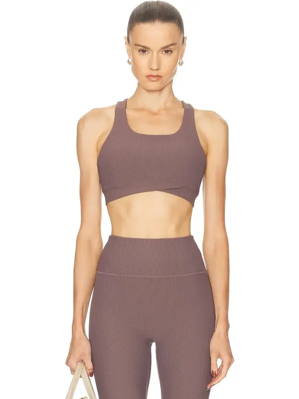 Beyond Yoga Impulse Bra In Taupe - Woodland