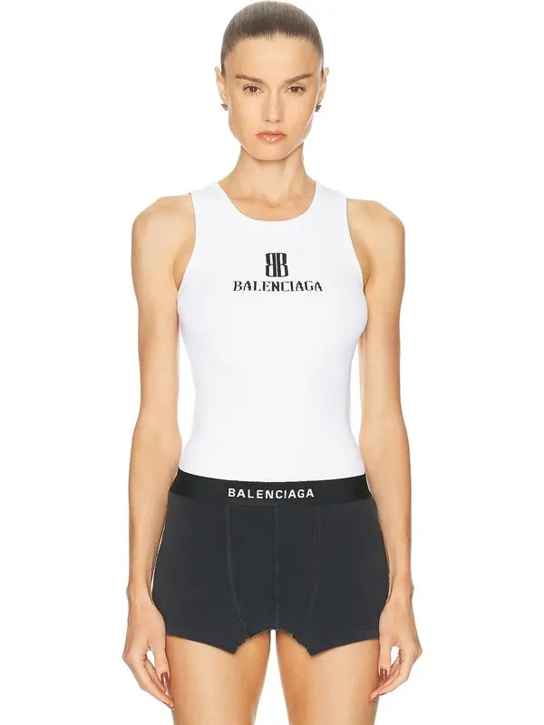 Balenciaga Tank Top - White & Black