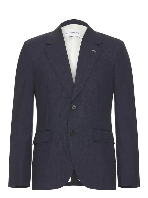 Givenchy Notch Lapel Jacket In Navy - Dark Blue