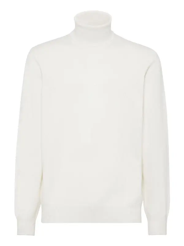 Brunello Cucinelli Cashmere Turtleneck Jumper - White
