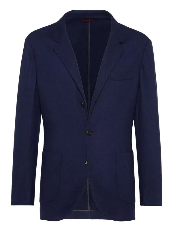 Brunello Cucinelli Cashmere Single-breasted Jacket - Blue