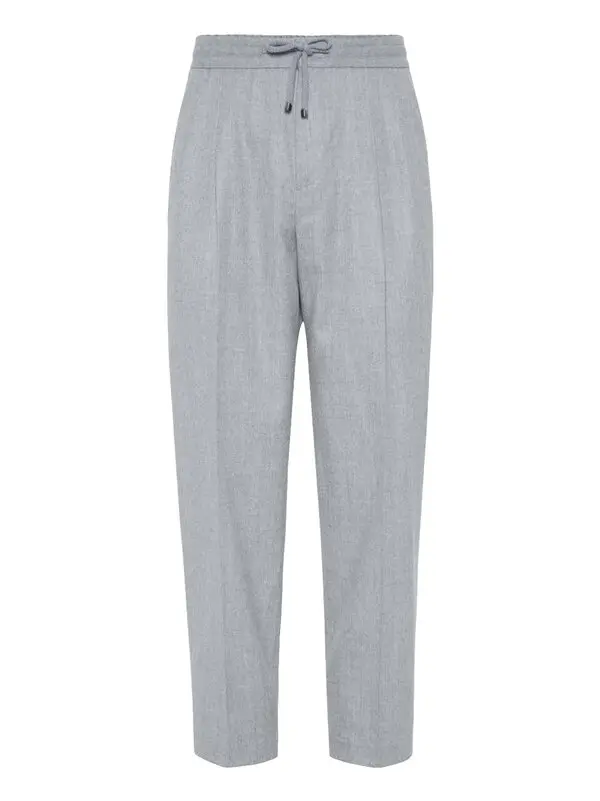 Brunello Cucinelli Wool Trousers - Light Grey